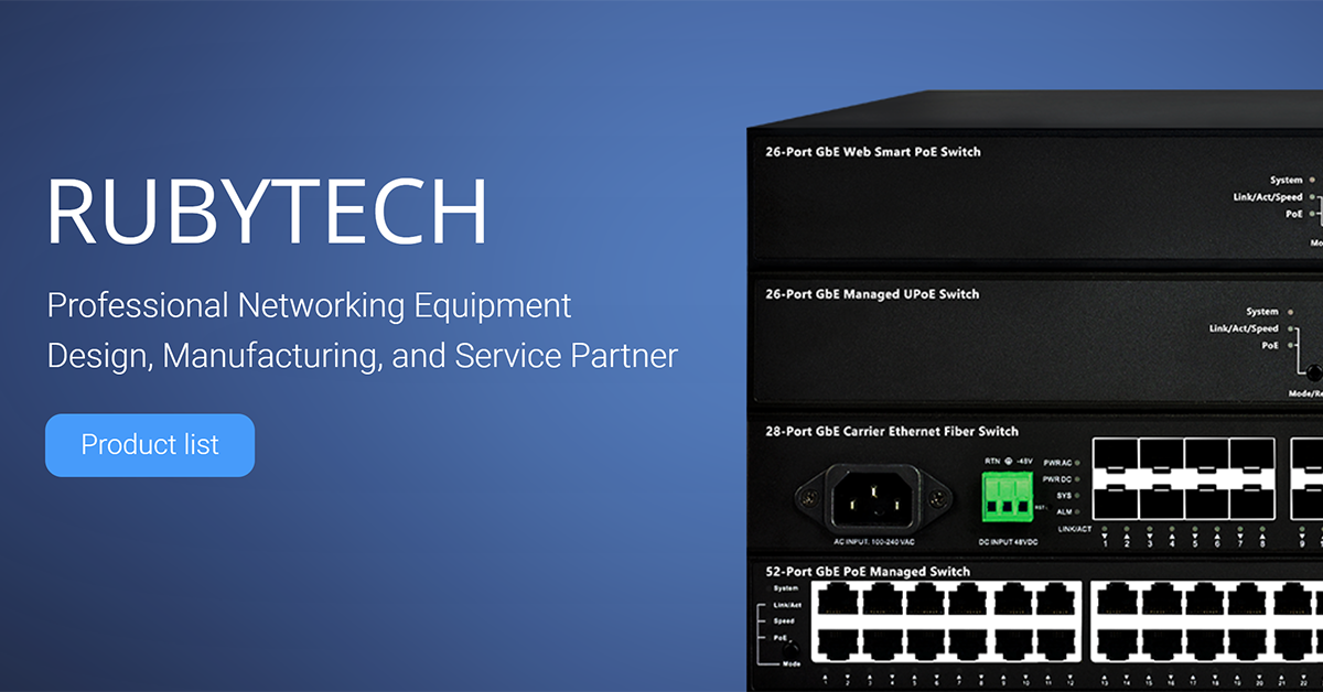 Rubytech - OEM / ODM Manufacturer of Ethernet PoE Switch | Taiwan
